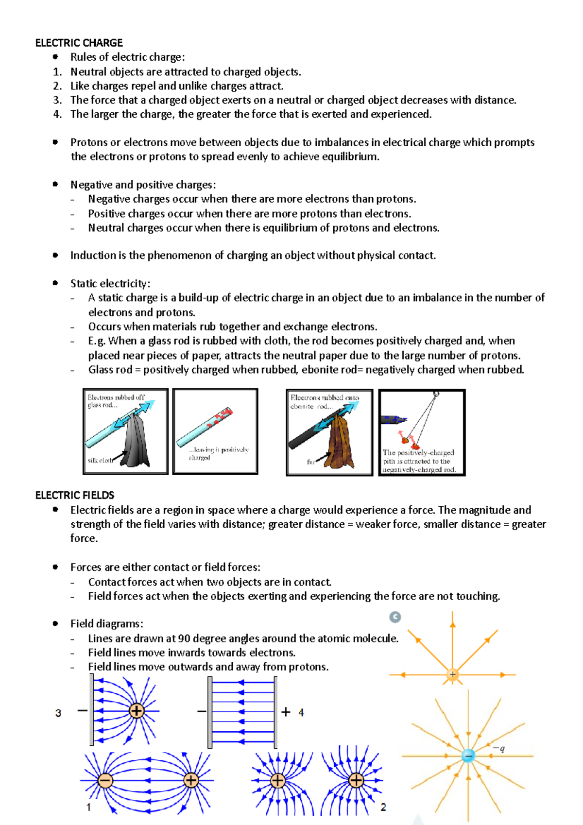 Physics Mod4 Notes - ELECTRIC CHARGE Rules of electric charge: Neutral ...