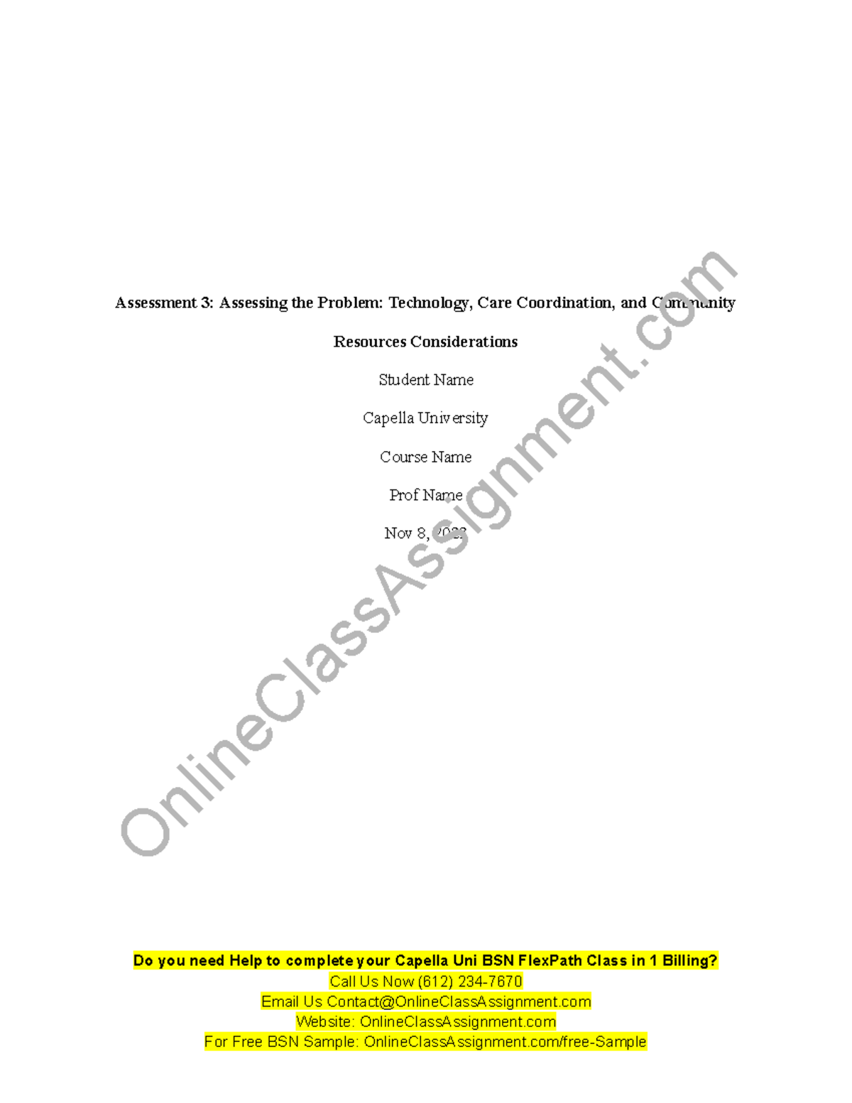 Nurs fpx 4900 assessment 3 assessing the problem technology care coordination and community ...