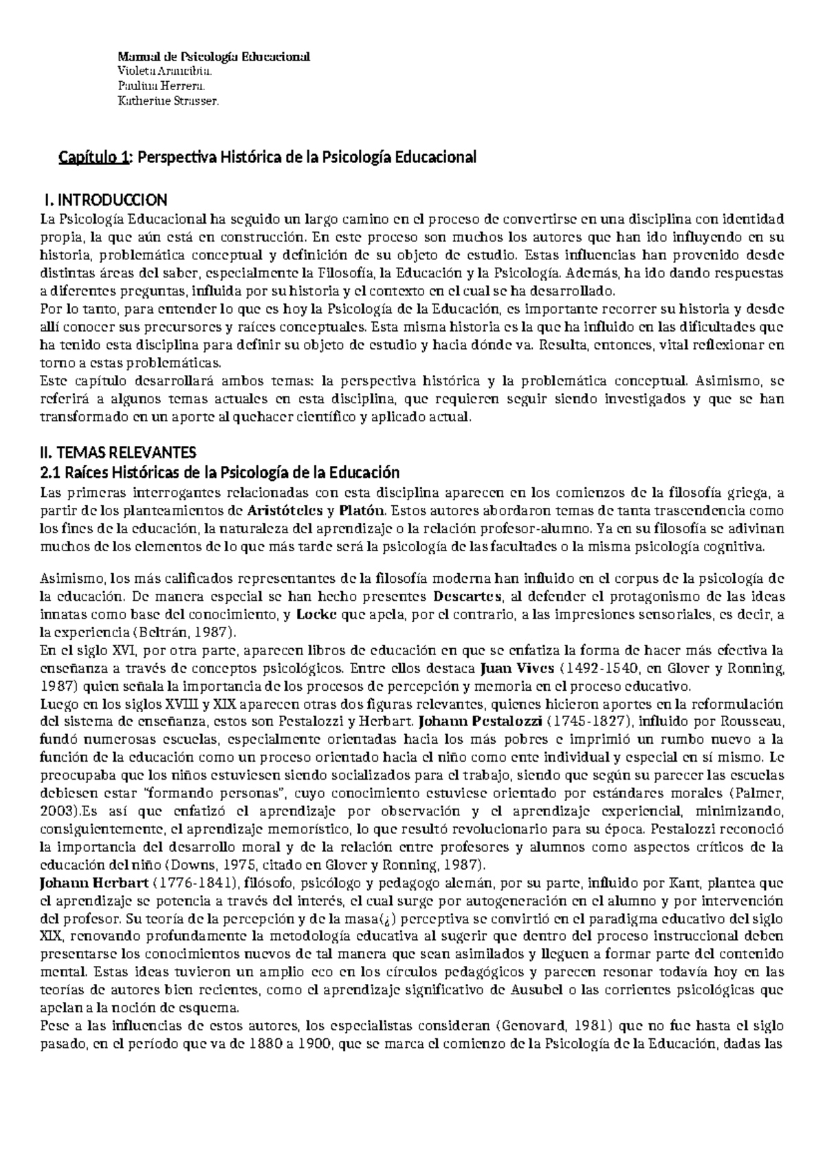 Capitulo 1 Psicologia Educacional - Violeta Arancibia. Paulina Herrera ...