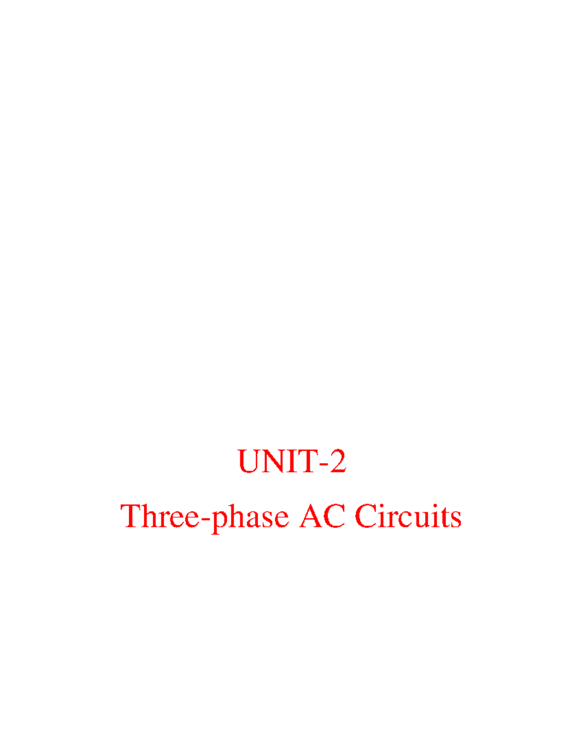 Three-phase AC Circuits - UNIT- Three-phase AC Circuits Three ...