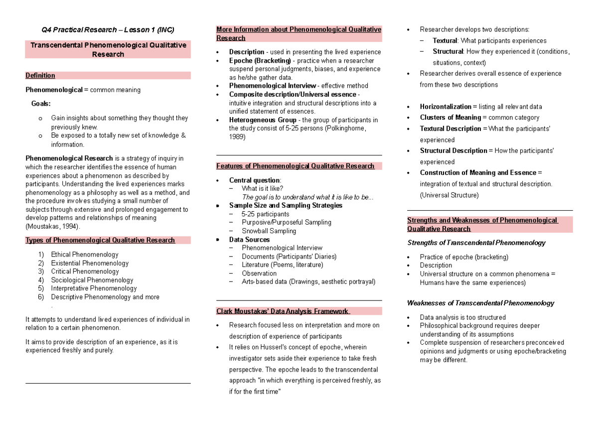 Q4 PR1 - Info Sheet - Just notes. - Q4 Practical Research – Lesson 1 ...