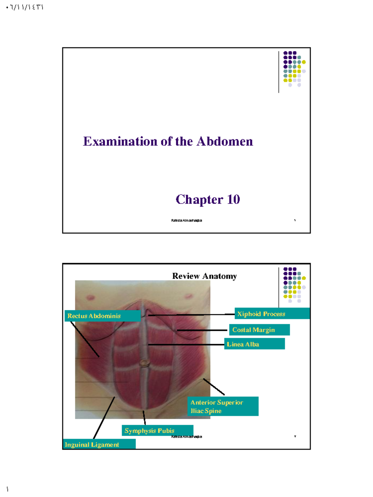 Abdomin - General Clinical 7 - Examination of the Abdomen Chapter 10 Ra ...