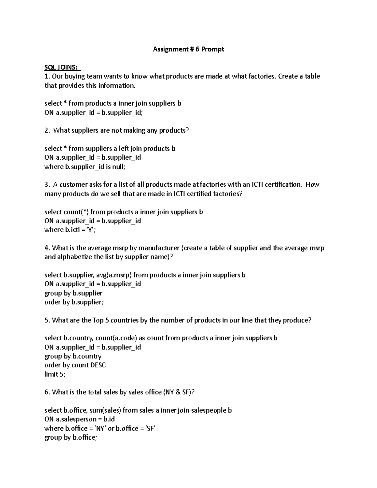 SP19 HW6M Prompt - Notes and summaries based on lectures - Assignment ...