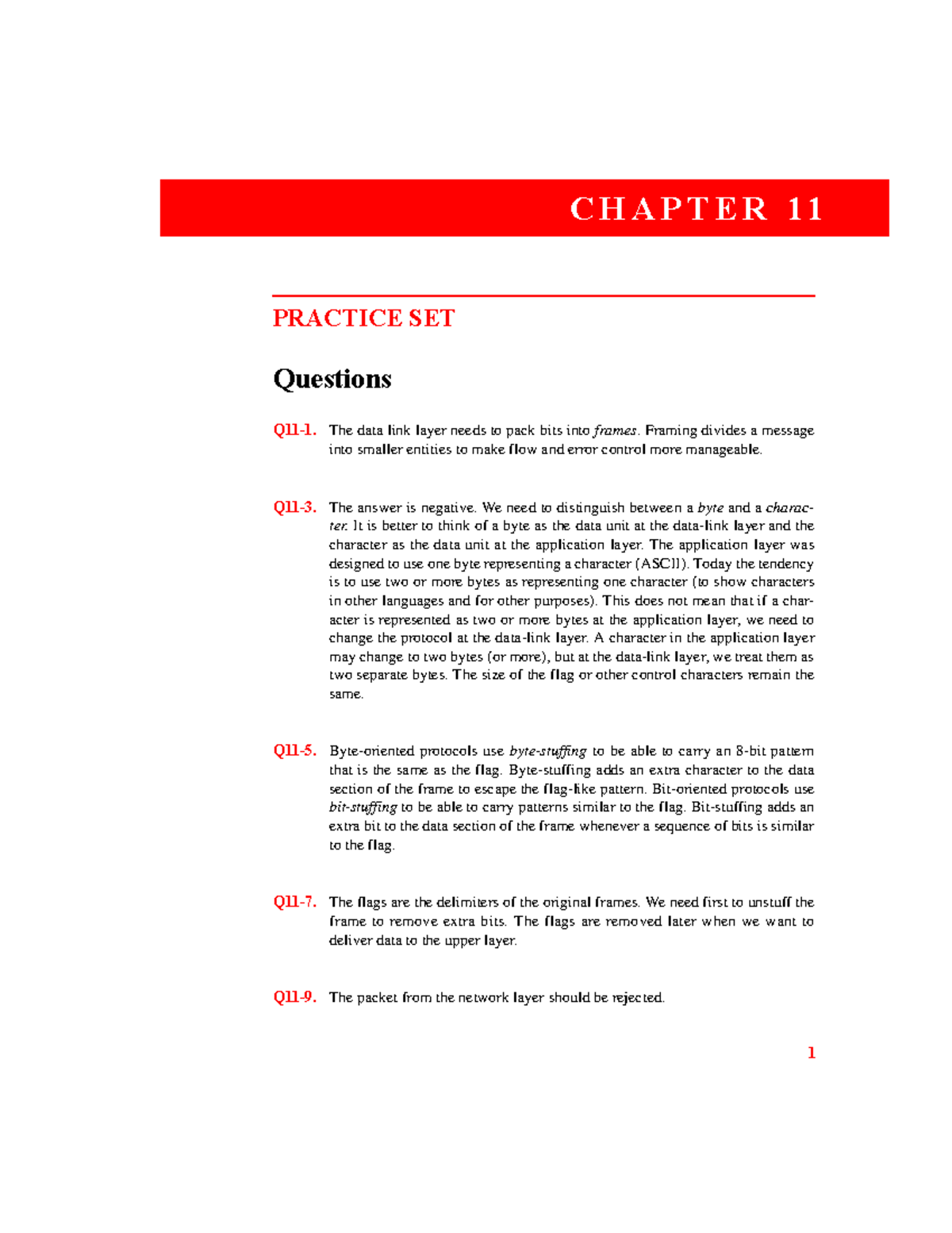 Chap 11 - Apuntes s - 1 CHAPTER 11 PRACTICE SET Questions Q11-1. The ...