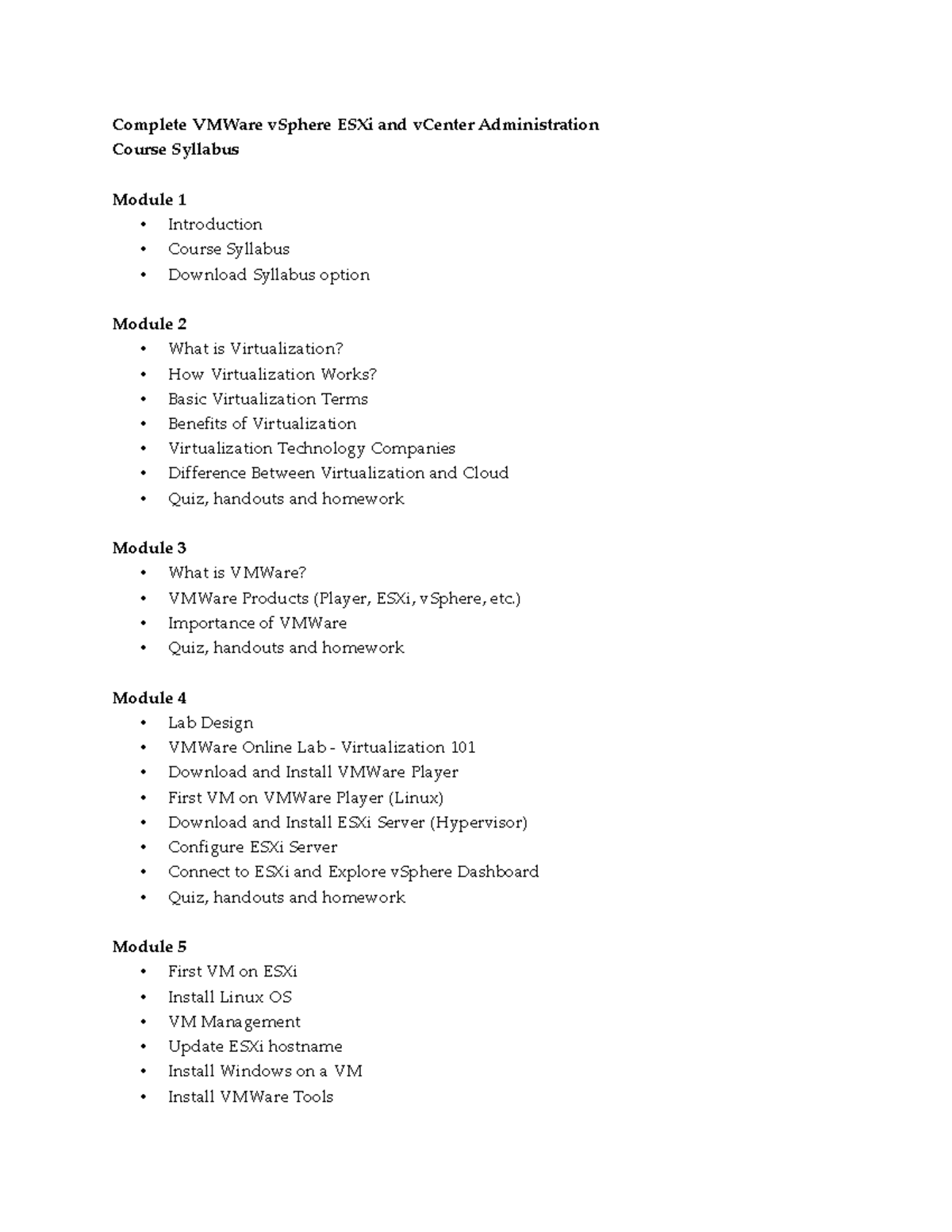 Course+Syllabus - 123גד - Complete VMWare vSphere ESXi and vCenter ...