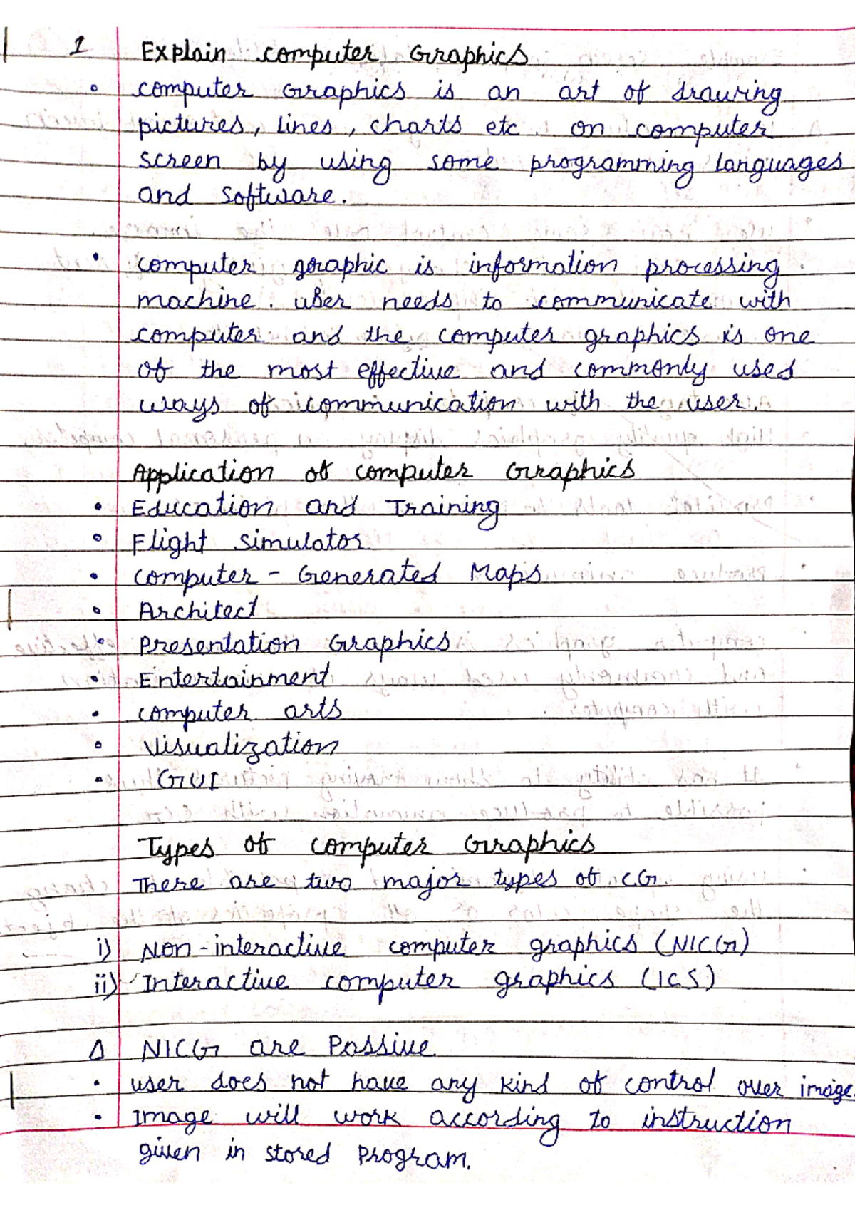 Important computer graphics unit 1 - 1 Explain computer Graphics ...