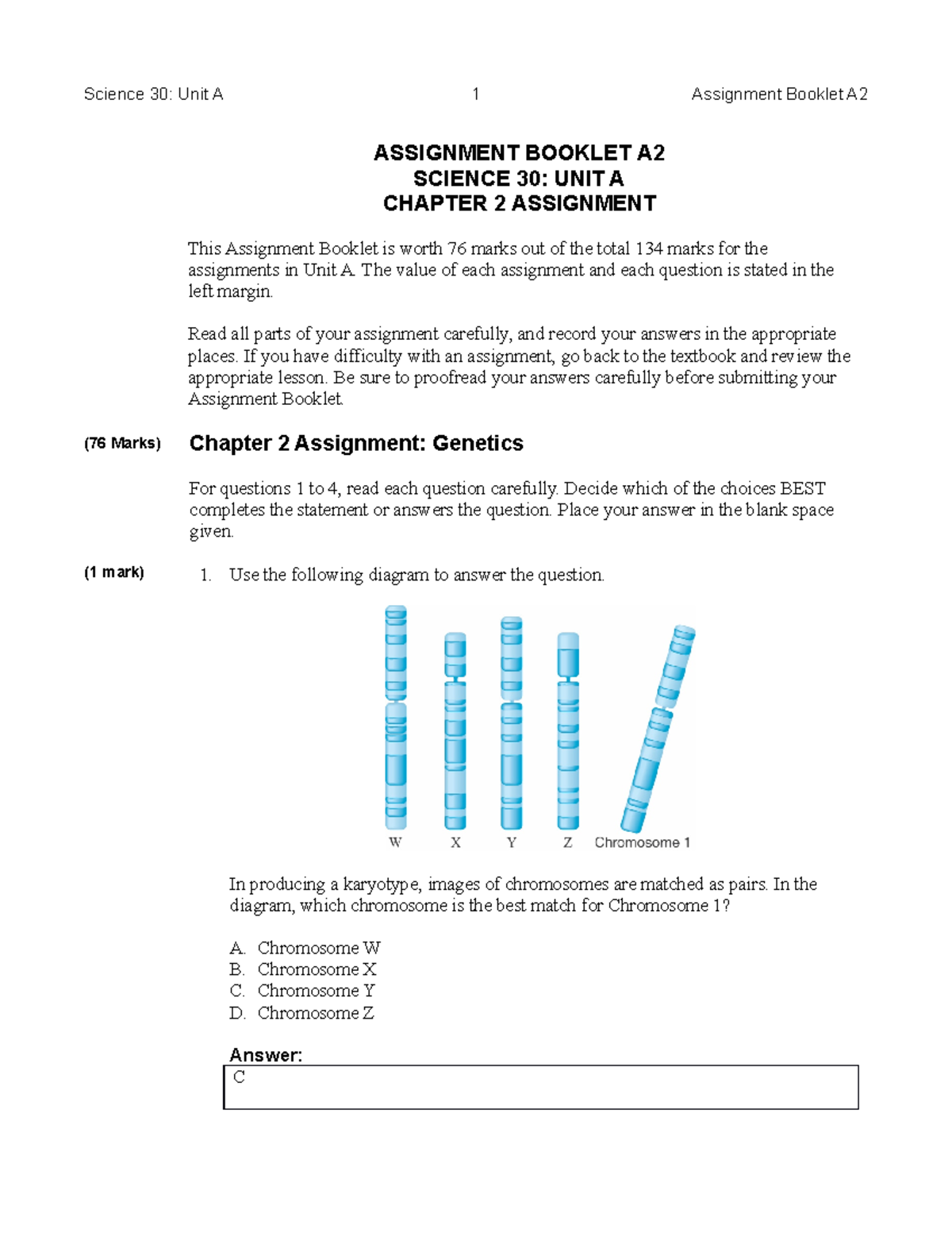 Assignment Booklet A2 - The value of each assignment and each question ...