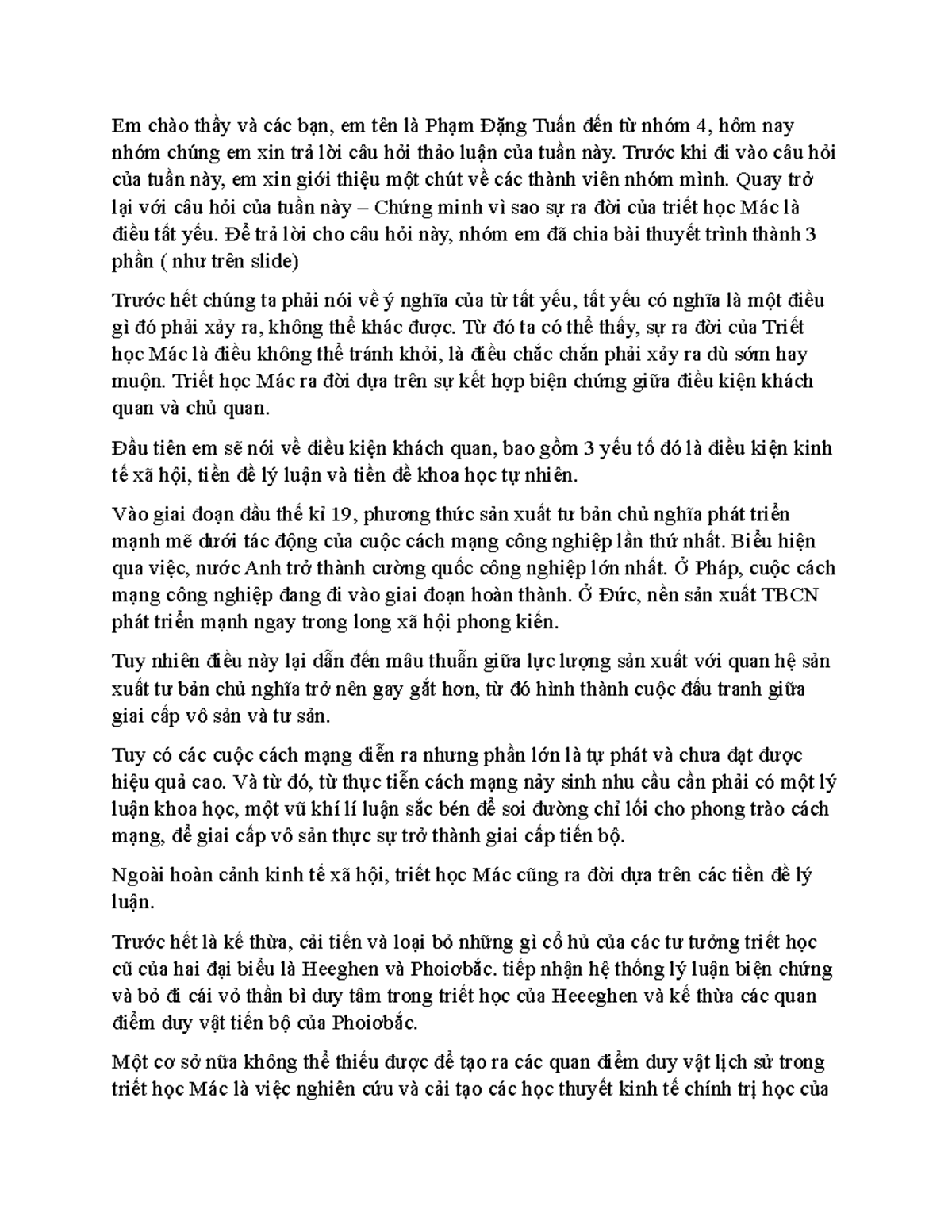 Lời nói thuyết trình - Cach thuyet trinh do minh tu viet :))) - Em chào thầy và các bạn, em tên ...