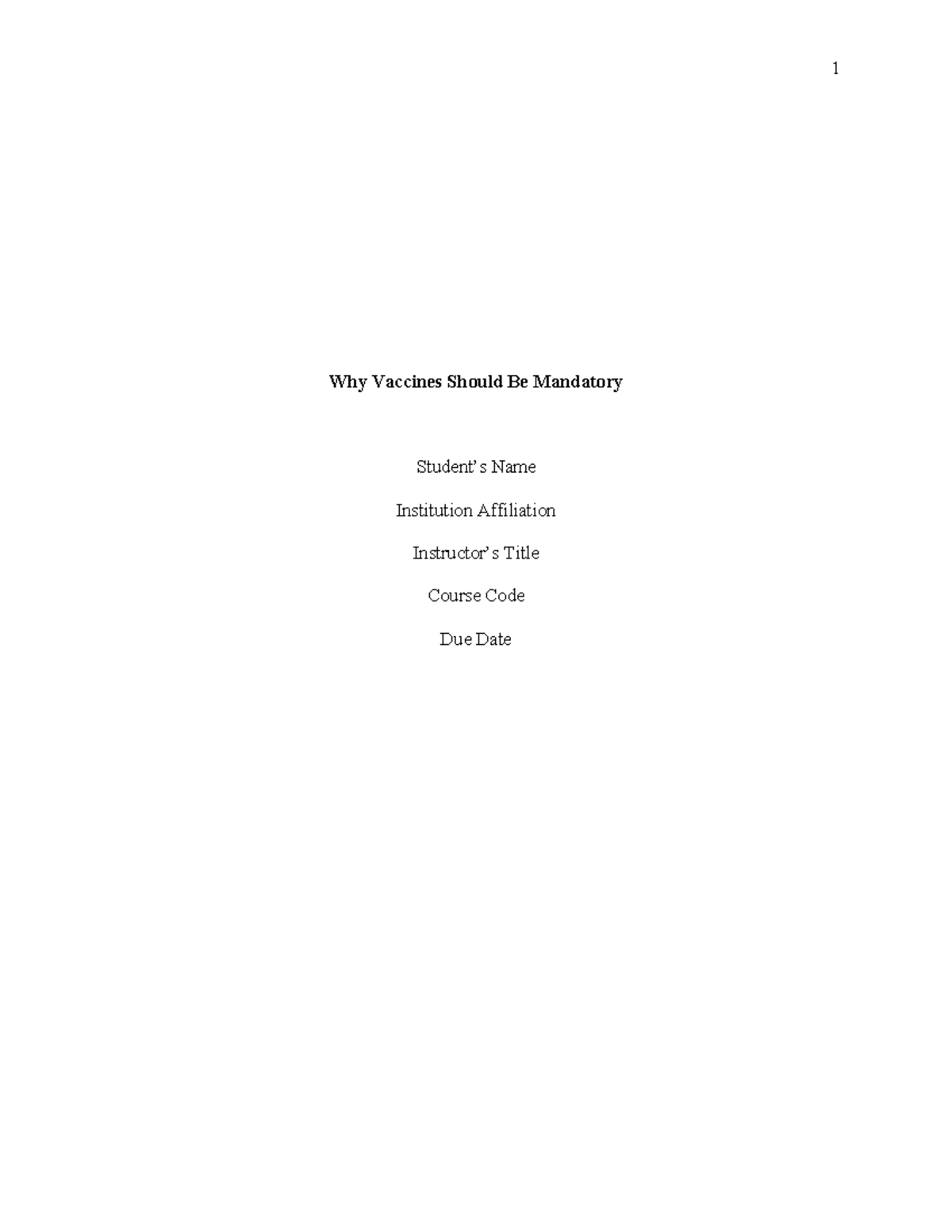 Why Vaccines Should Be Mandatory - Why Vaccines Should Be Mandatory ...