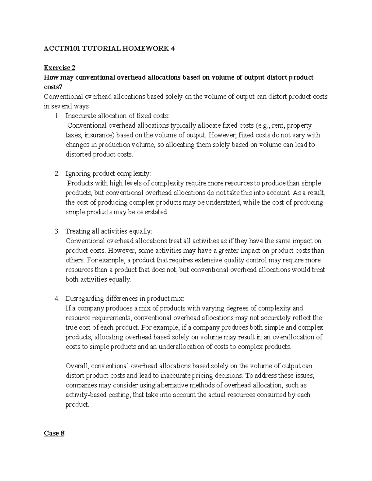 ACCTN101 Week 12 Tutorial (HM-4) - ACCTN101 TUTORIAL HOMEWORK 4 ...