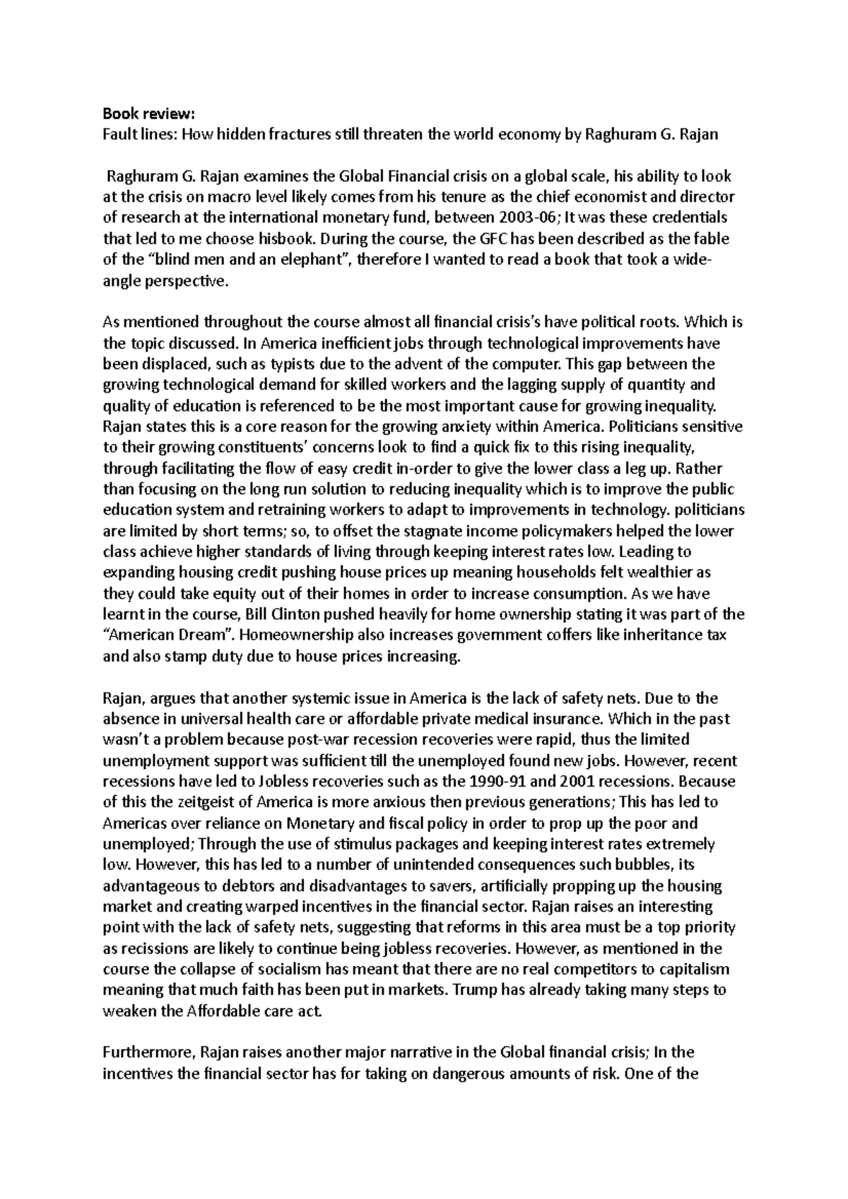 Fault lines book review - Book review: Fault lines: How hidden ...