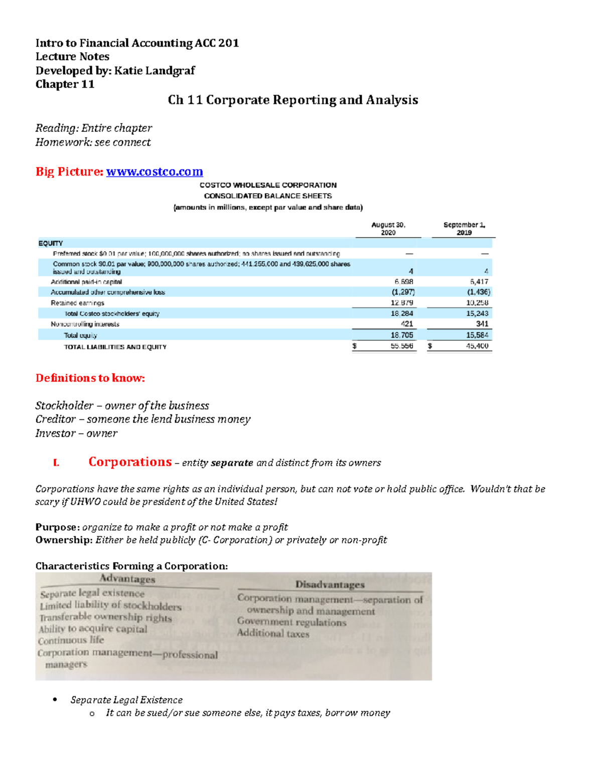 Ch 11 Corporate Reporting and Analysis - Intro to Financial Accounting ...