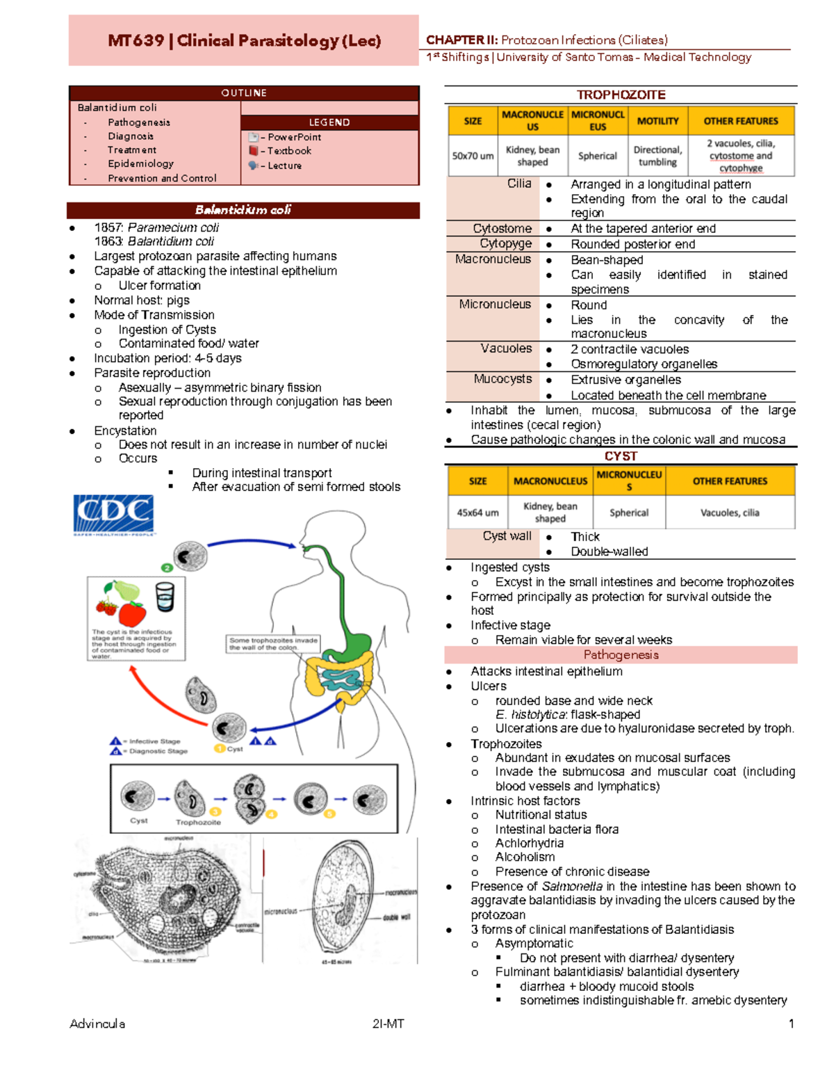 Parasitology - Lec 2 - Protozoan Infections (Ciliates) - MT639 ...