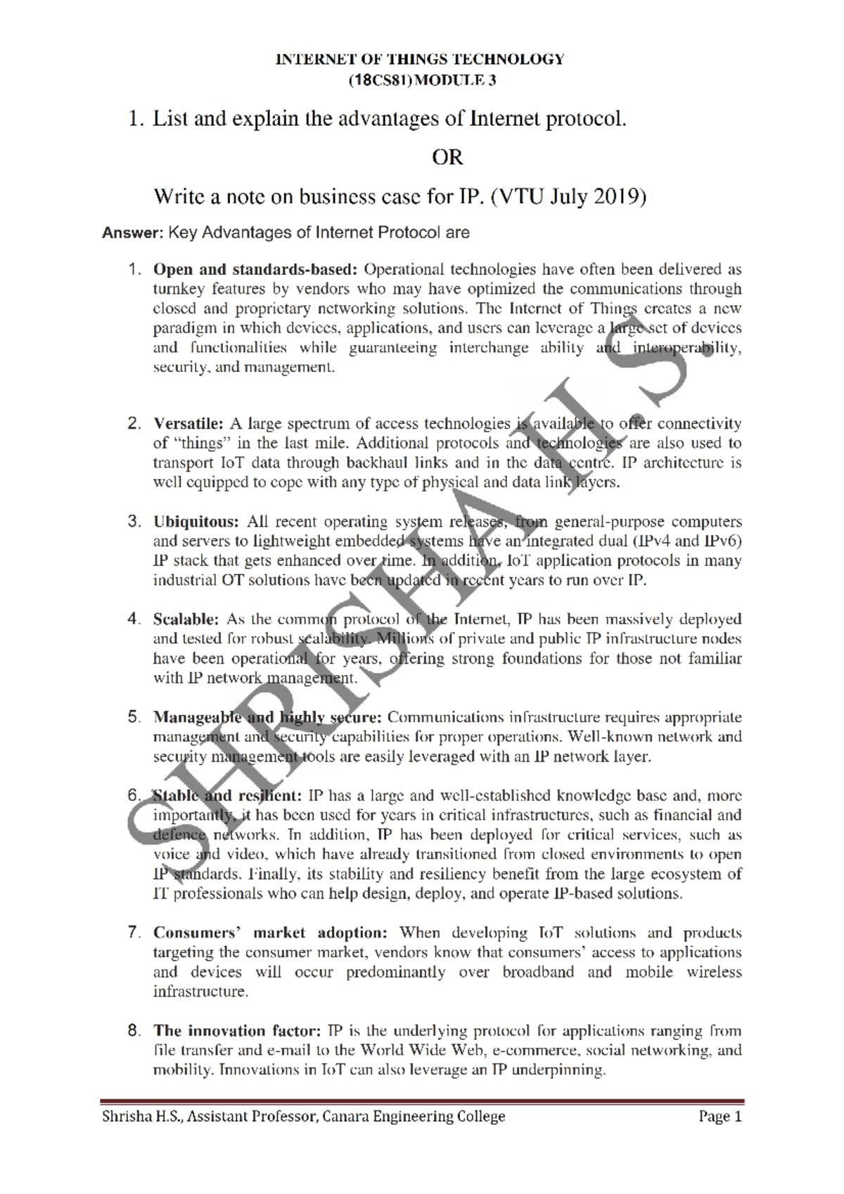 18CS81 M3 Notes - Internet Of Things - Studocu