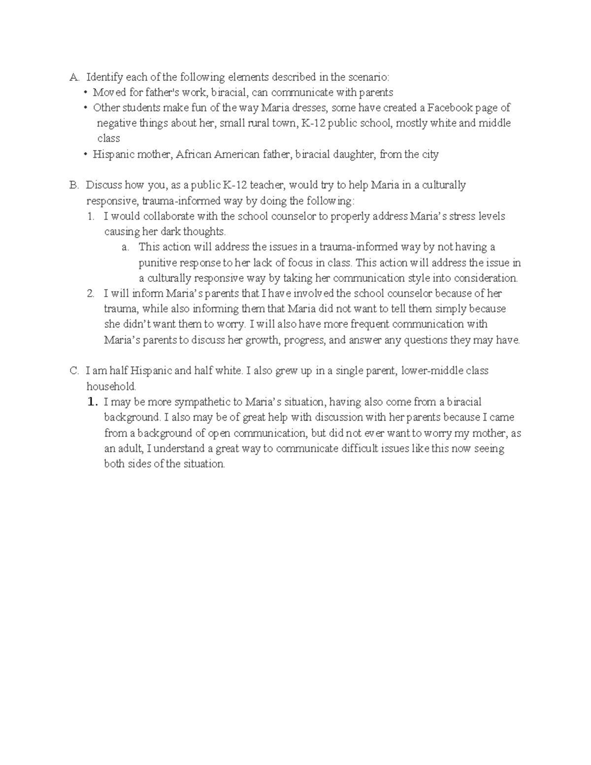 Task 2- Ensuring Your Classroom is a Safe and Supportive Place for All ...