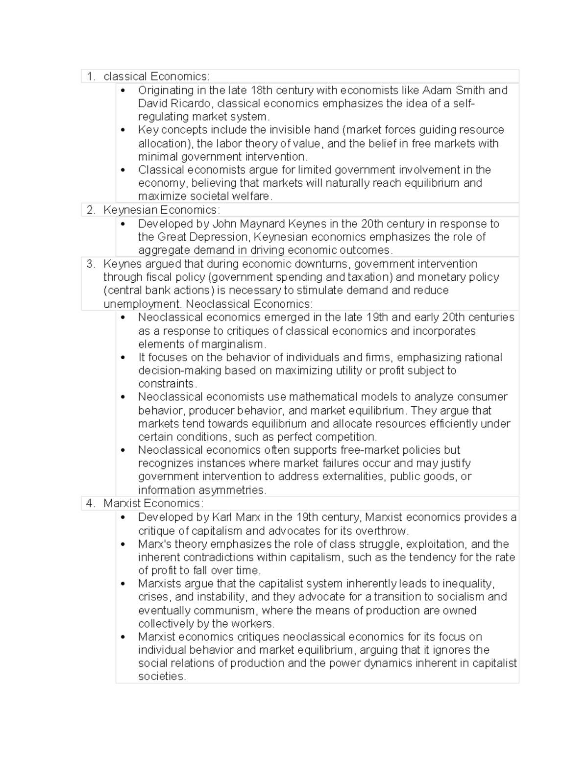 Stat Week 7 - 1. classical Economics: Originating in the late 18th ...