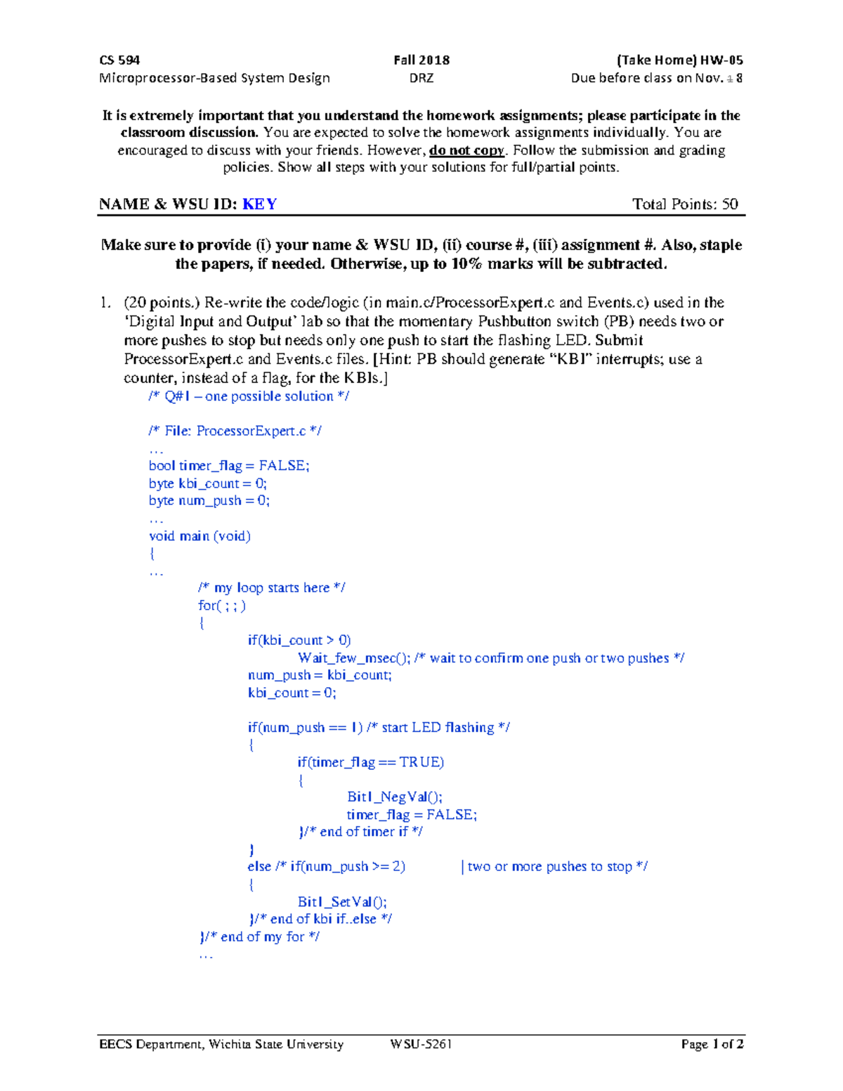 Cs594fall18 Hw 05 Key Hw Answer Key Warning Tt Undefined Function 32 Cs 594 Fall 2018