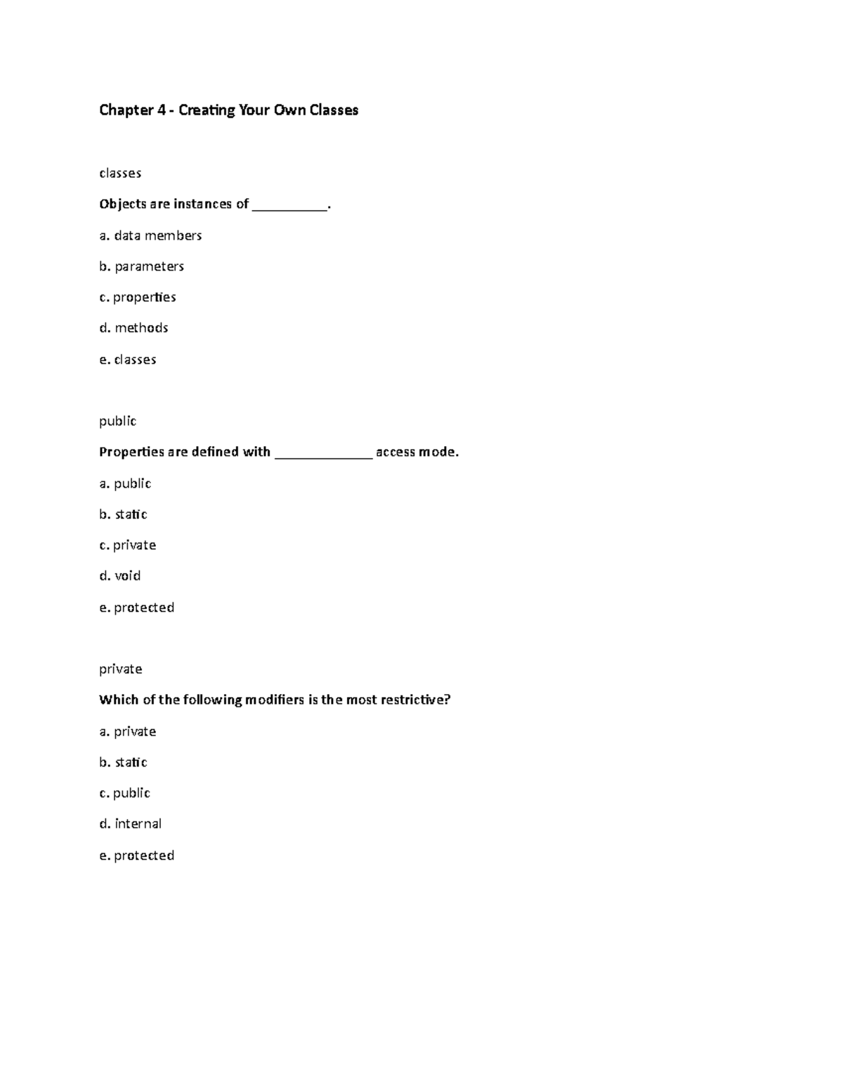 Chapter 4 Creating Your Own Classes Chapter 4 Creating Your Own