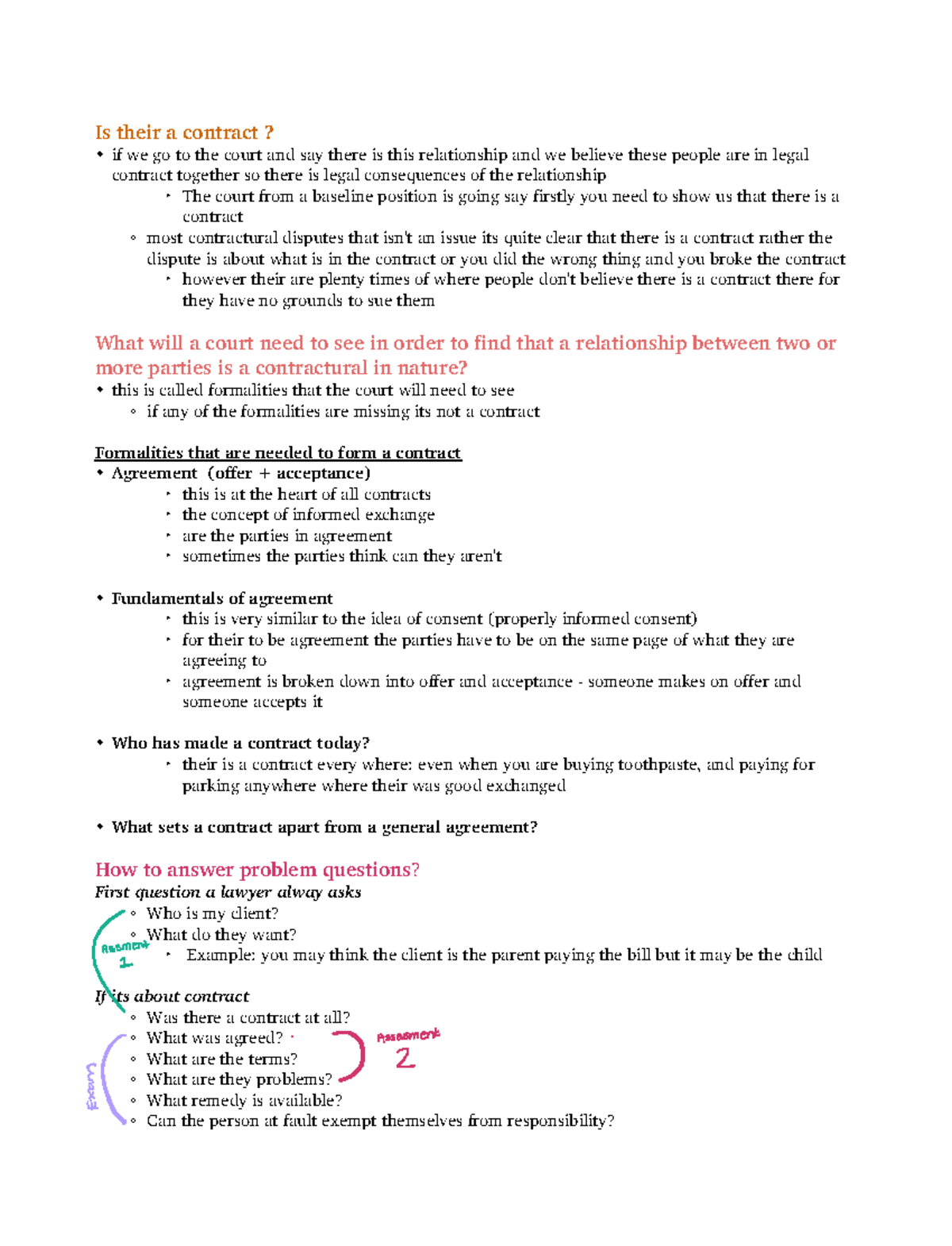 Module one agreement - Is their a contract? if we go to the court and ...