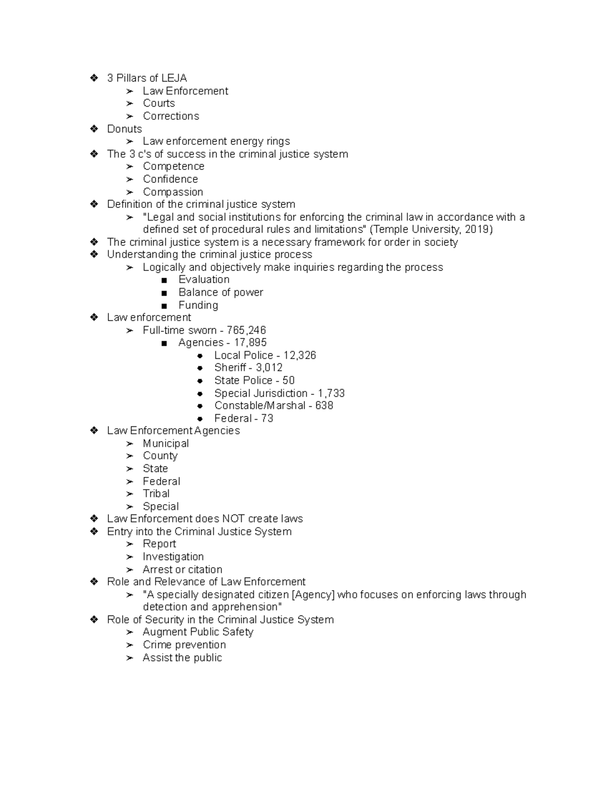 LEJA Intro - Basis of Law Enforcement Justice Administration Notes ...