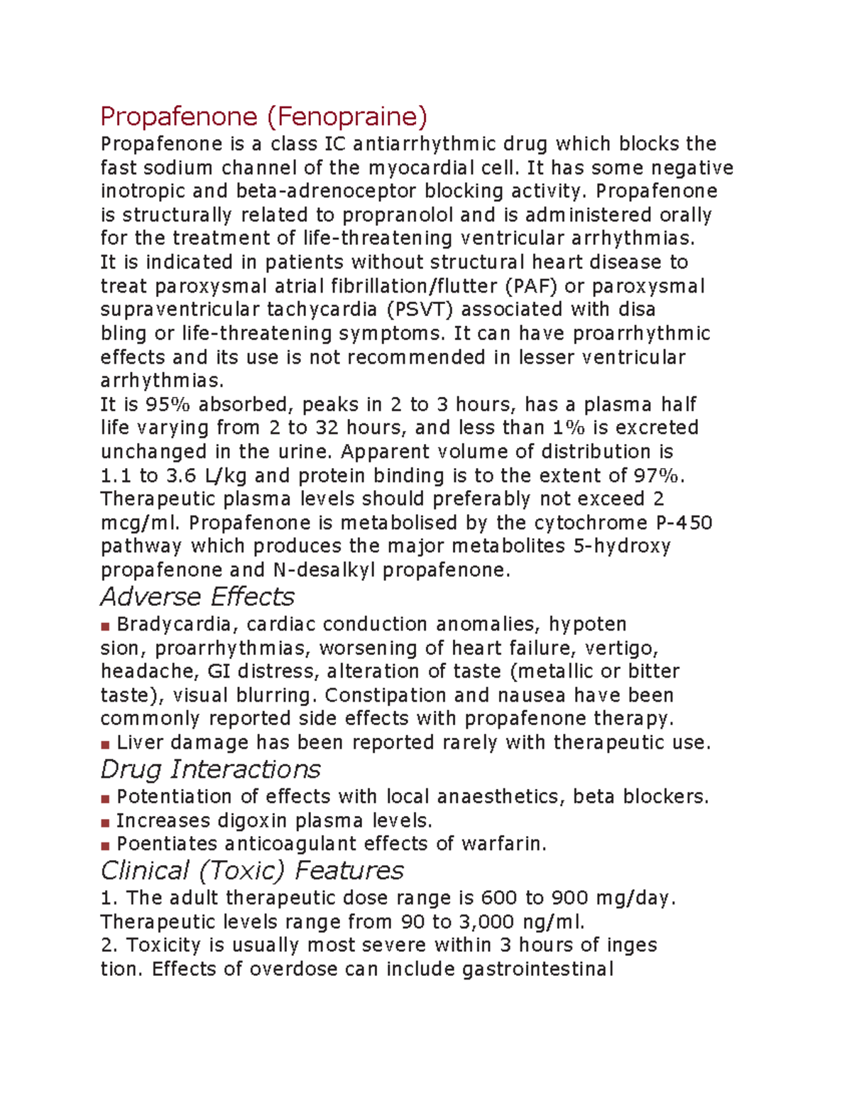 Propafenone - It has some negative inotropic and beta-adrenoceptor ...