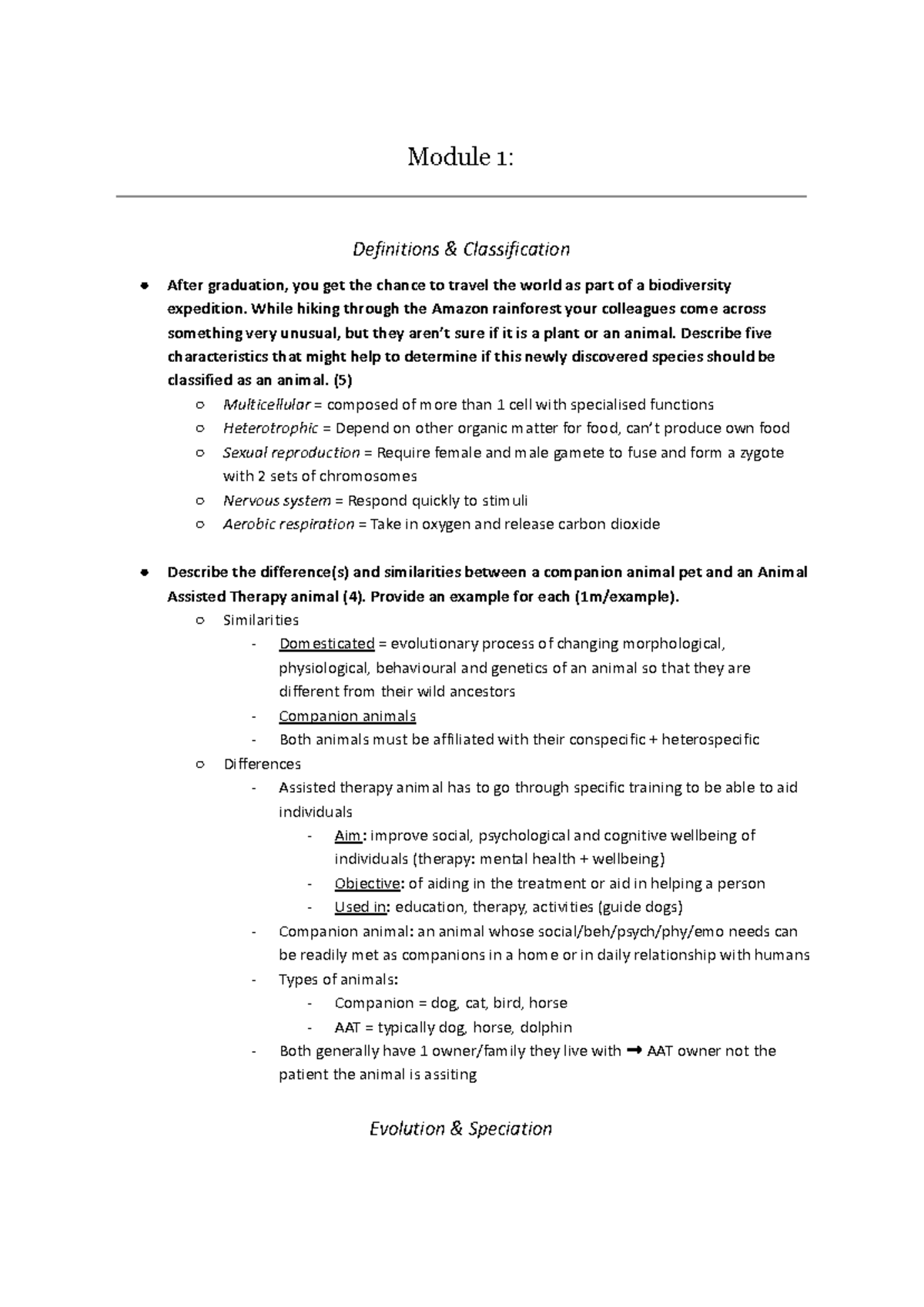 AVBS Revision Questions Module 1 - Module 1: Definitions ...