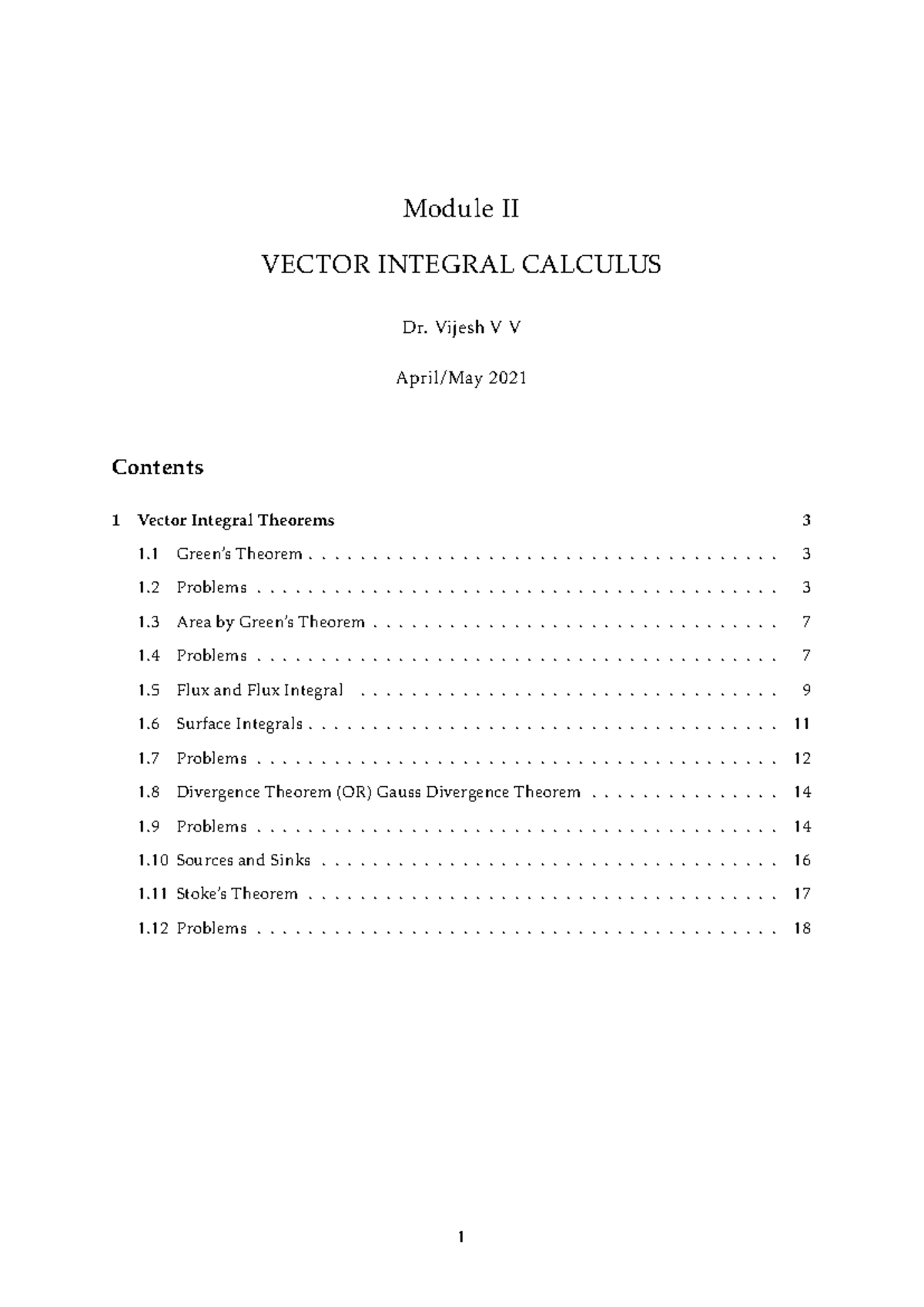 Module II Notes - Module II VECTOR INTEGRAL CALCULUS - April/May Dr ...