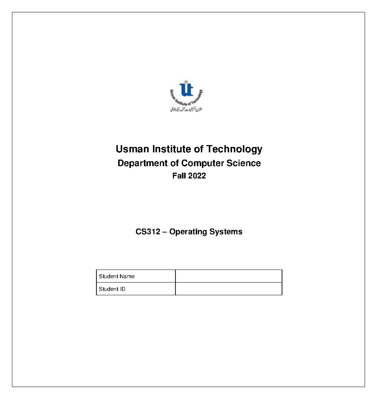 Cs312 Operating Systems Lab Manual Updated Usman Institute Of Technology Department Of