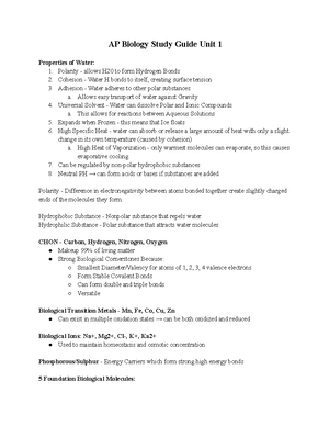Unit 1 Resources AP Biology - A feature of organic compounds NOT found ...