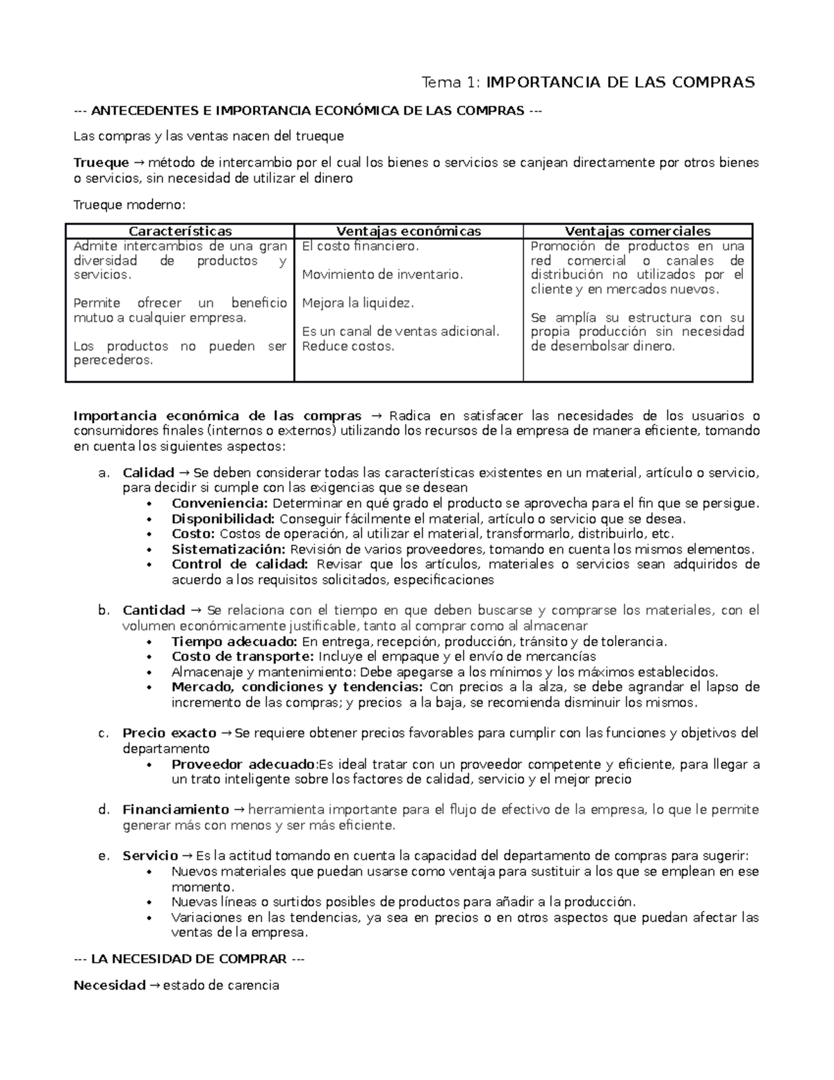 Temas Fundamentos Y Administración DE Compras - Tema 1: IMPORTANCIA DE ...