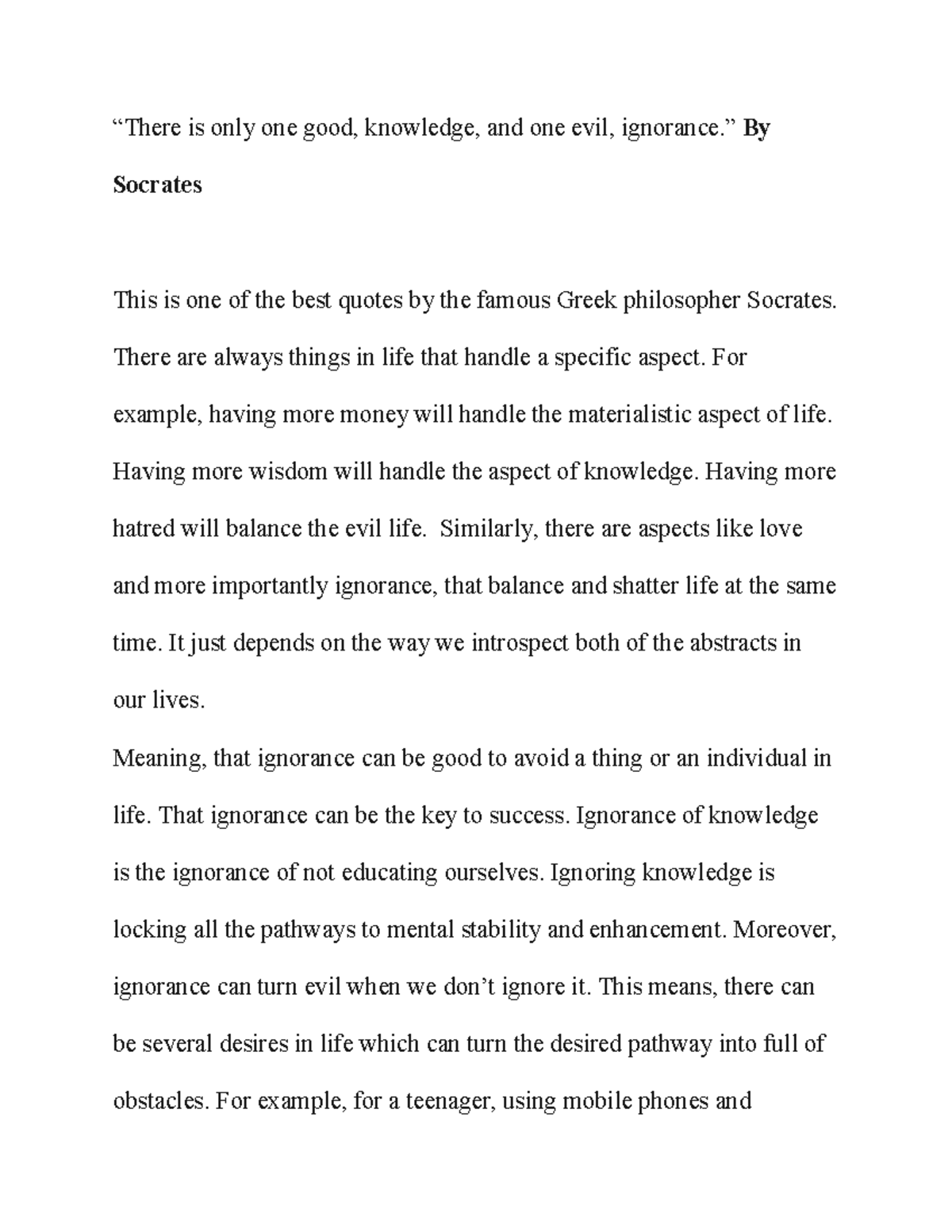 Socrates Quote - 1