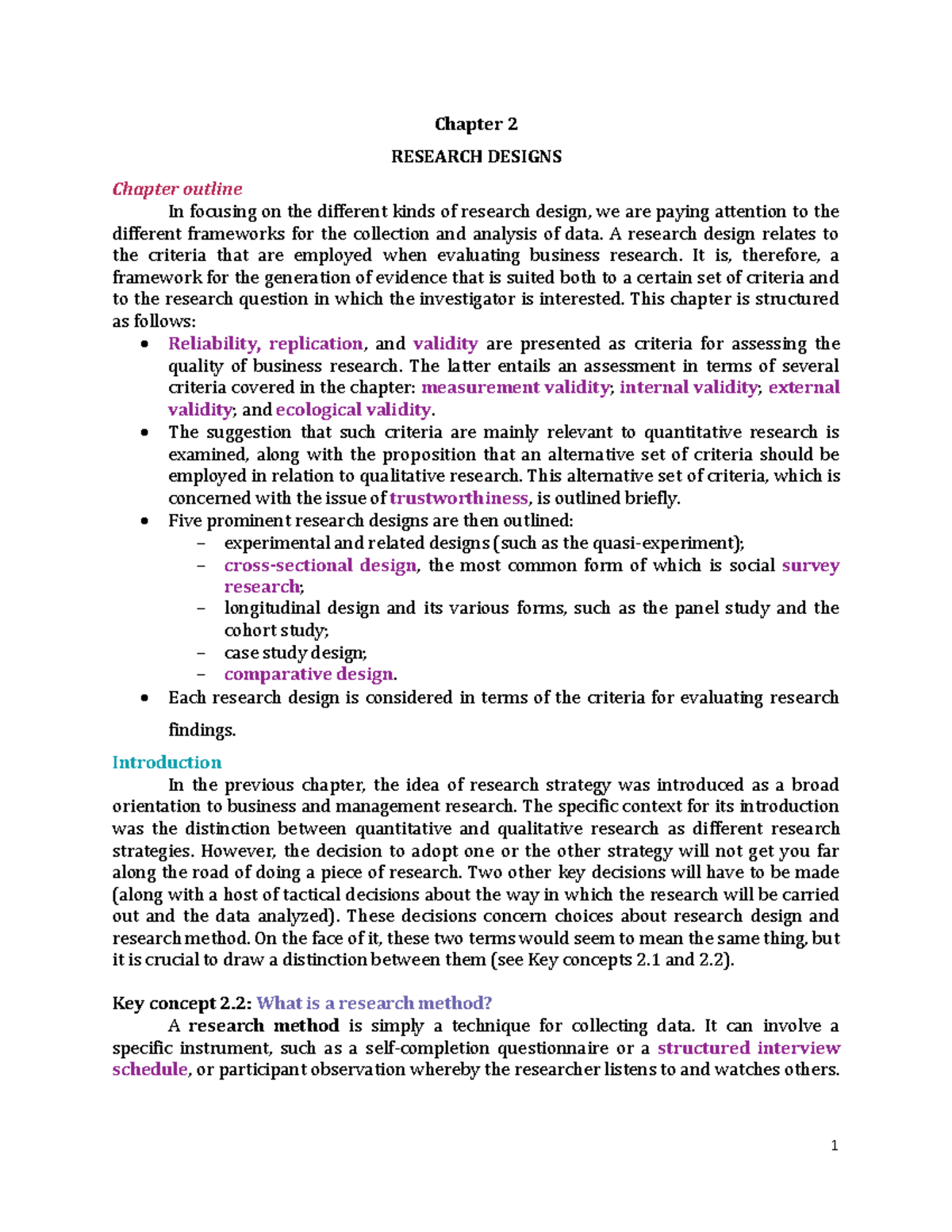 Chapter 2- Research Designs - Chapter 2 RESEARCH DESIGNS Chapter ...