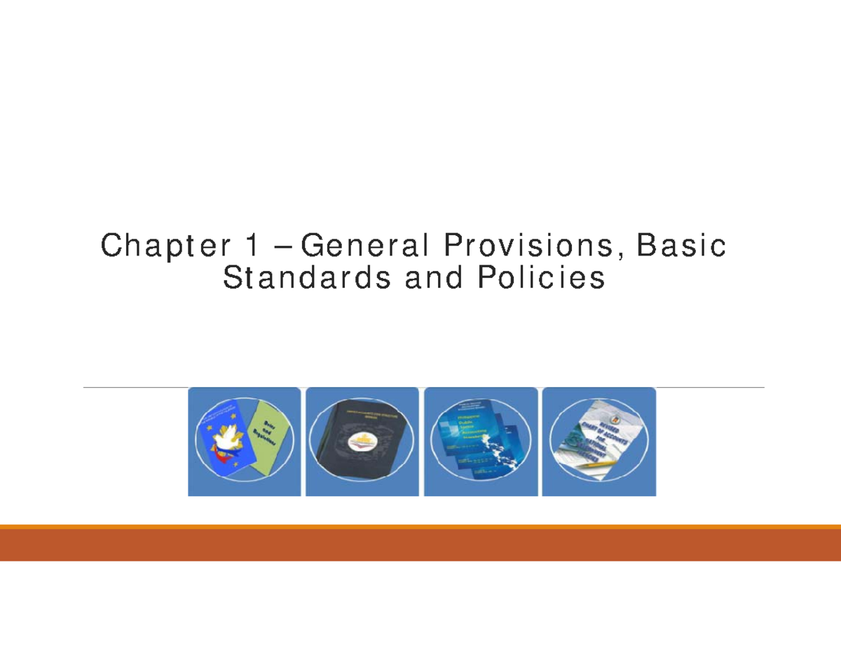 Chapter 1 - General Provisions, Basic Standards and Policies PDF File - Ch a p t e r 1 – Ge n e ...