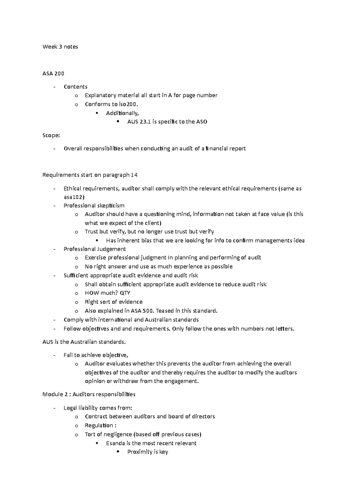 Week 3 notes - Week 3 notes ASA 200 Contents o Explanatory material all ...