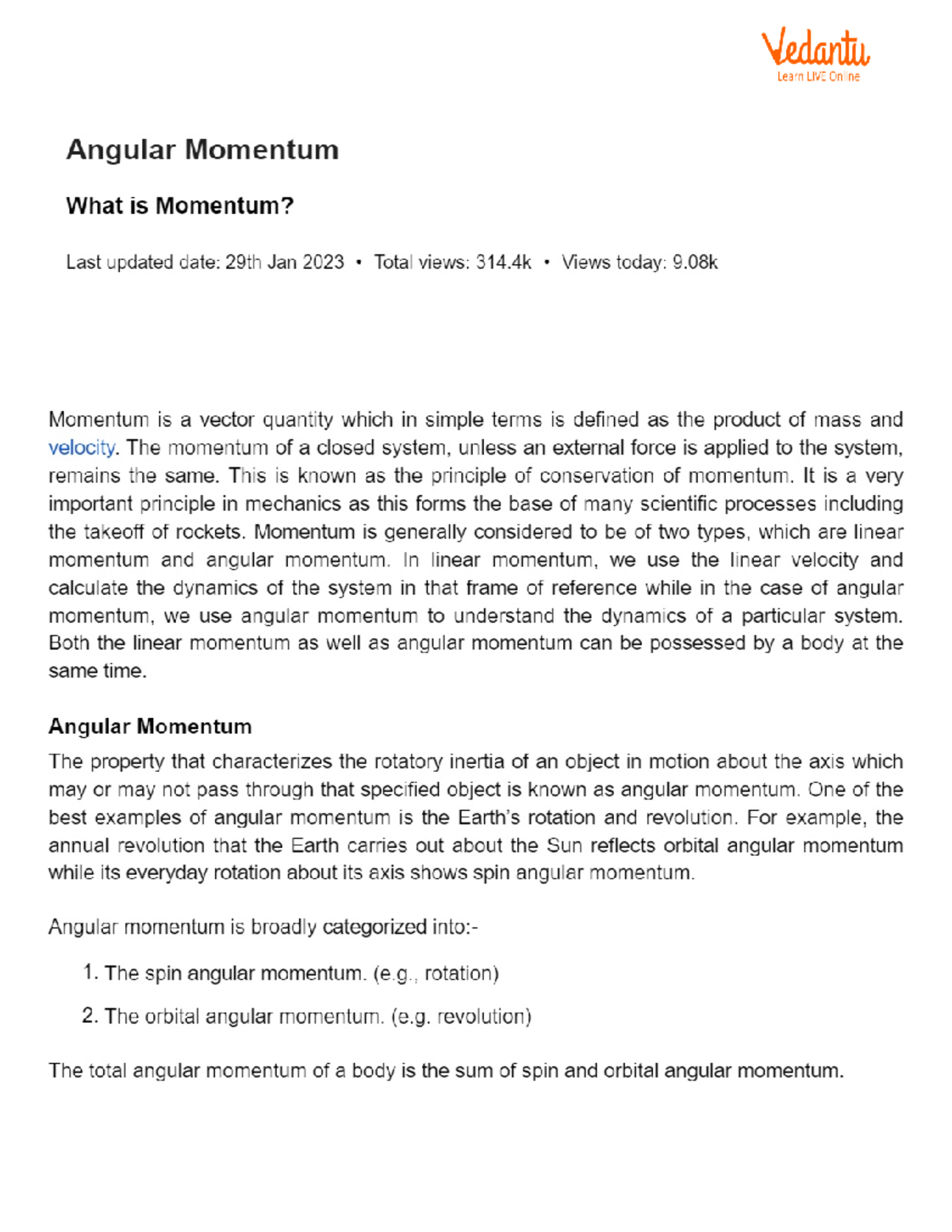 Angular Momentum - B.tech CSE - Studocu