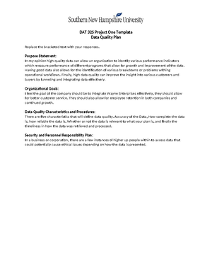 DAT 325 Project Three Template - DAT 325 Project Three Template Data ...