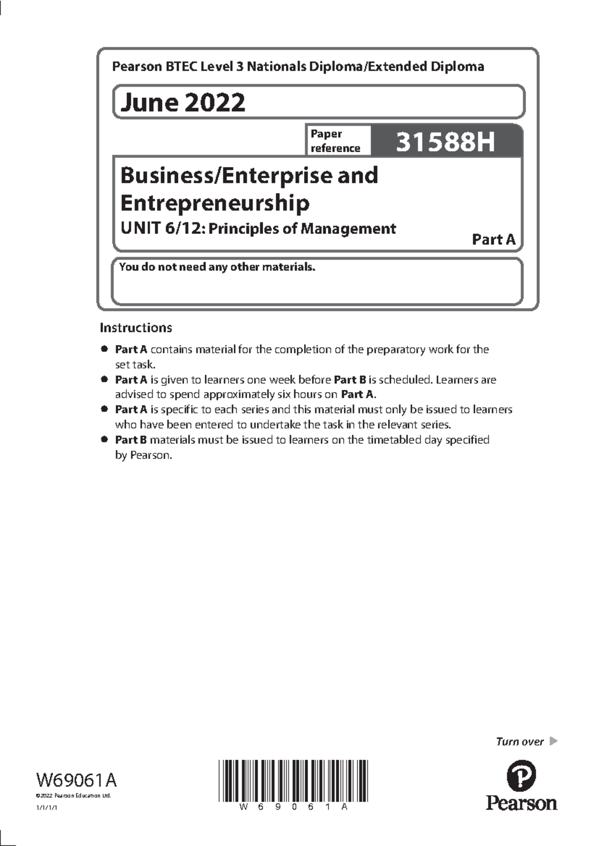 Unit 6 June 2022 Questin paper Ding Dong - Turn over You d o not need a ...