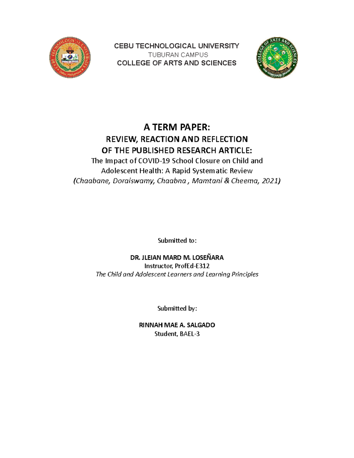 Final TERM Paper Salgado, Rinnah Mae BAEL-3A - CEBU TECHNOLOGICAL ...