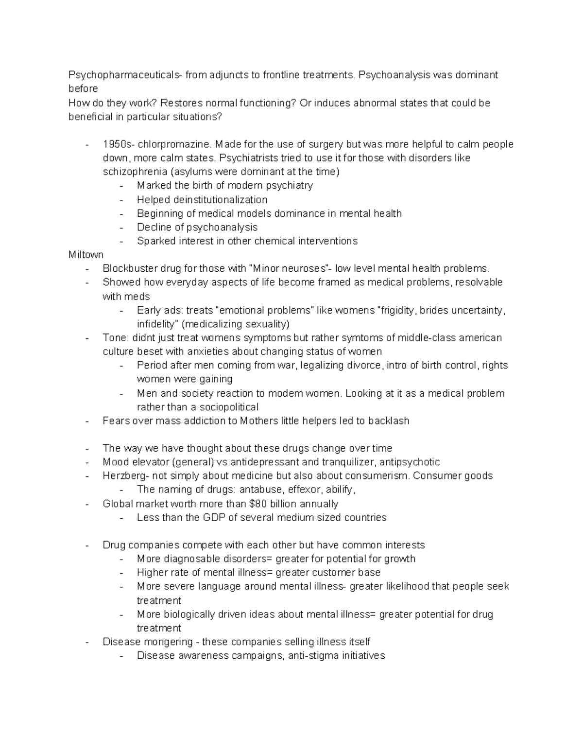 Lecture 12 and 13 - Psychopharmaceuticals- from adjuncts to frontline ...