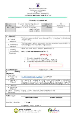CO Math10 Q2 Module 4 - Mathematics Quarter 2 – Module 4: Proving ...
