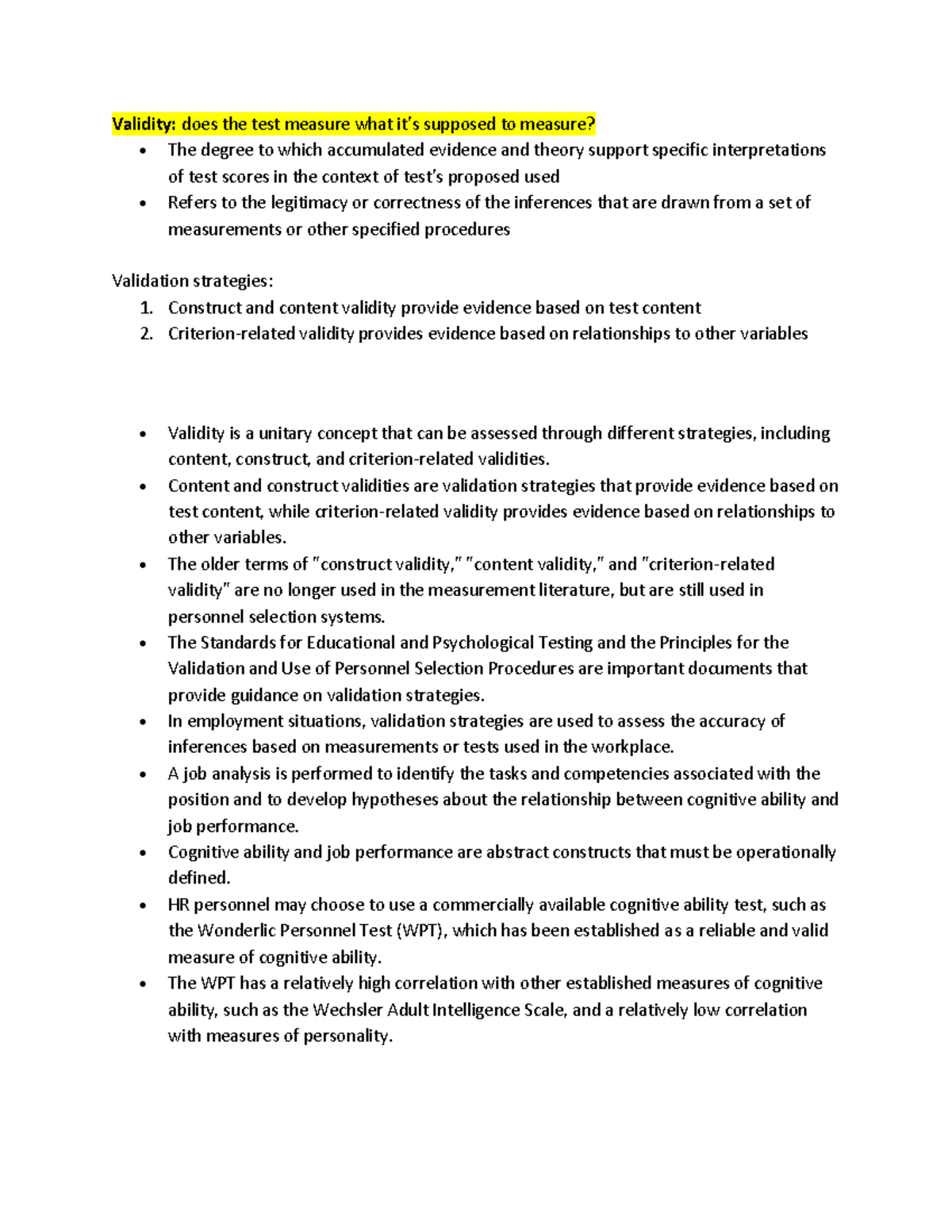 ADM3333 Validity - Validity: does the test measure what it's supposed ...