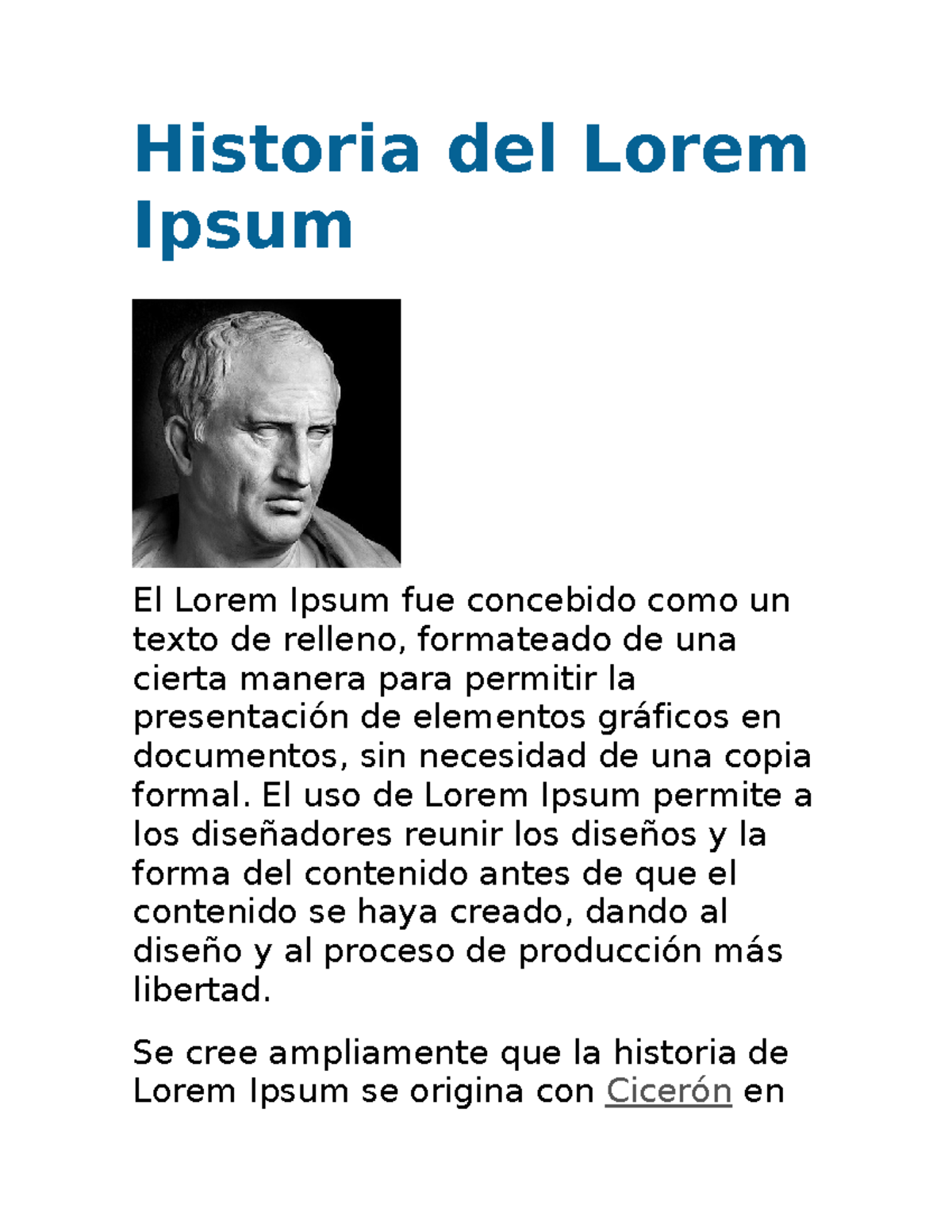 Asss - lorem - Historia del Lorem Ipsum El Lorem Ipsum fue concebido como un texto de relleno ...