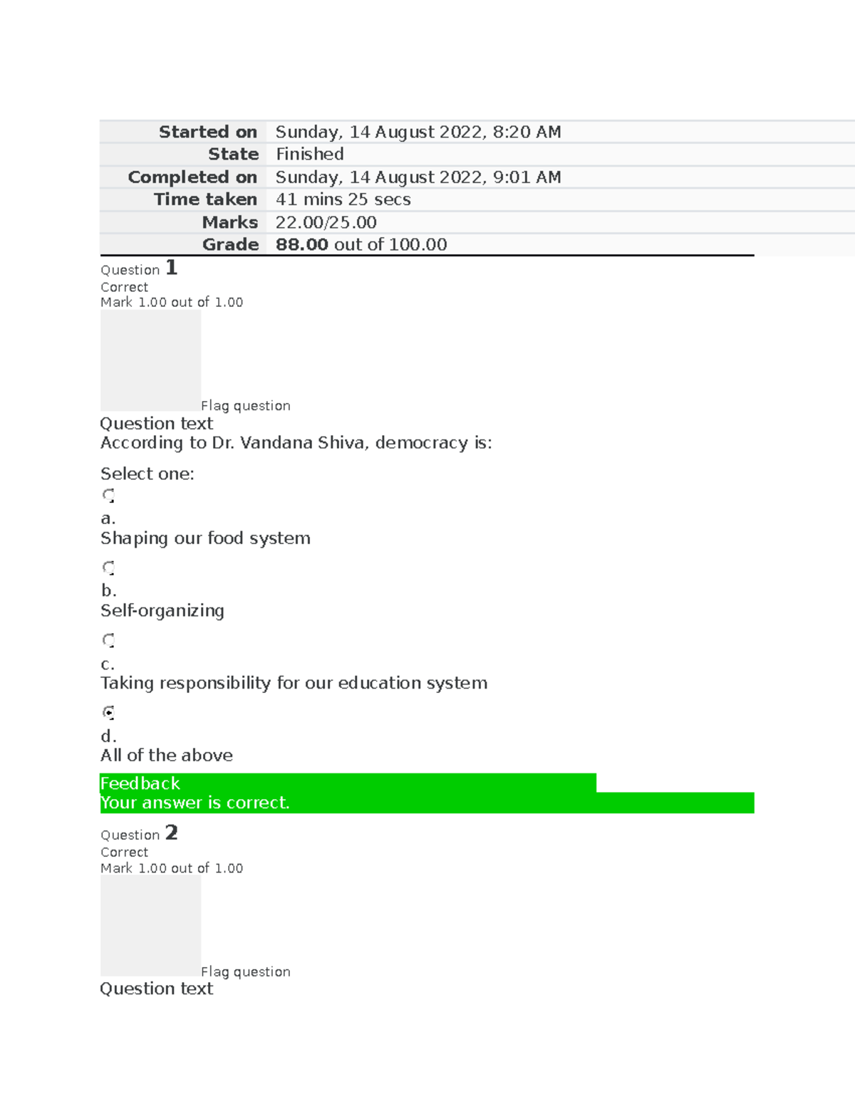 POLS 1503 - Final QUIZ - Test Assignment - Started on Sunday, 14 August ...