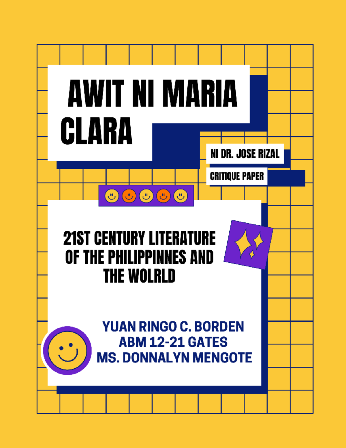 AWIT NI Maria Clara Critique Paper - AWIT NI MARIA CLARA CRITIQUE PAPER ...