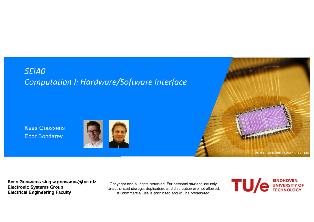 00-course-intro v1 1spp - Kees Goossens Electronic Systems Group ...