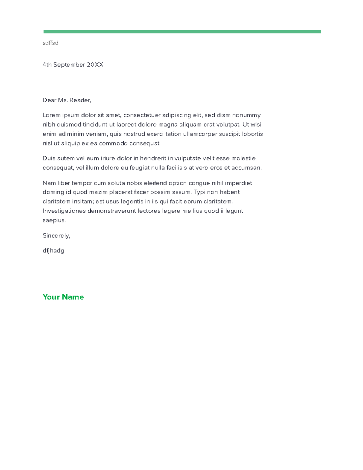 Noted - yesef - sdffsd 4th September 20XX Dear Ms. Reader, Lorem ipsum ...