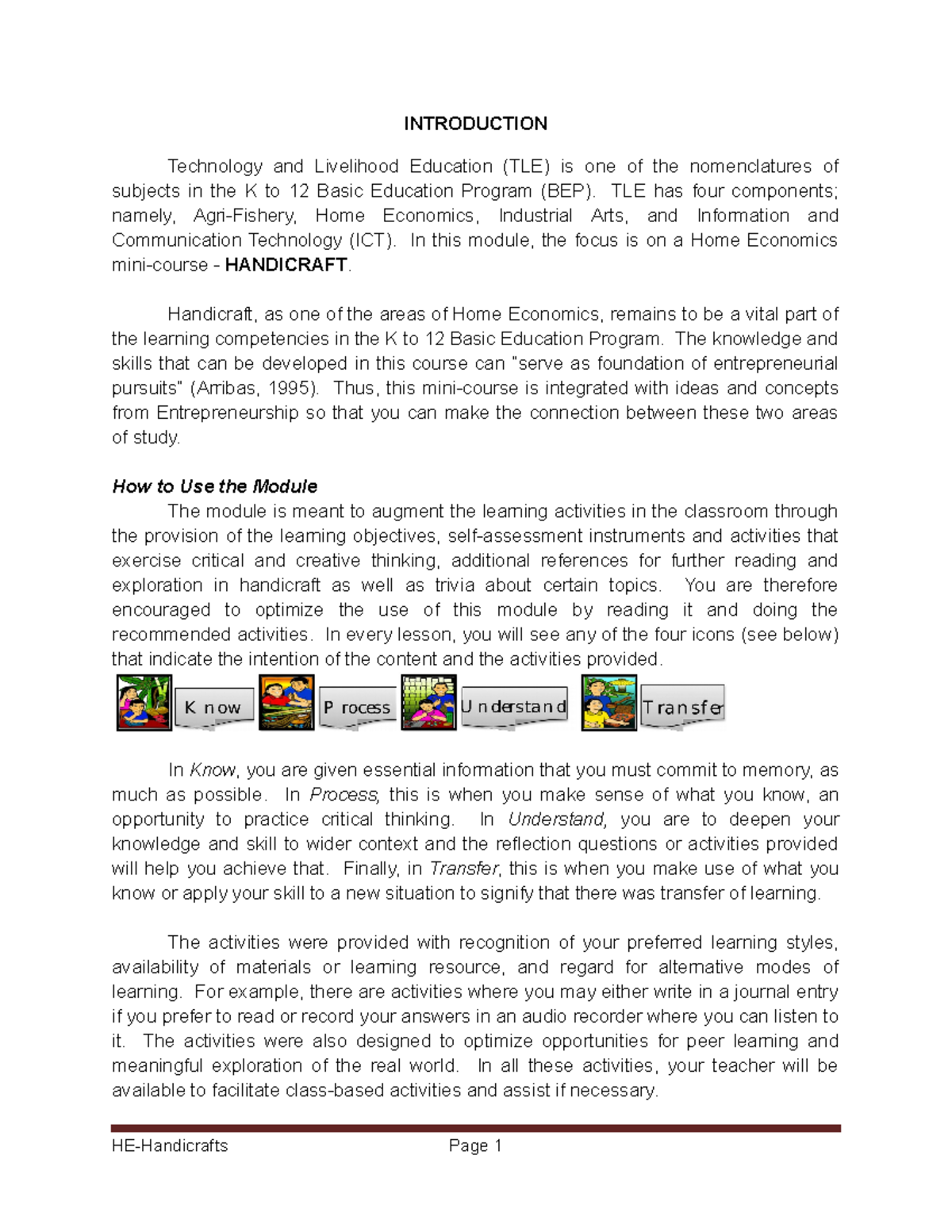 LM- Handicraft-1 - Yeehee - INTRODUCTION Technology and Livelihood ...