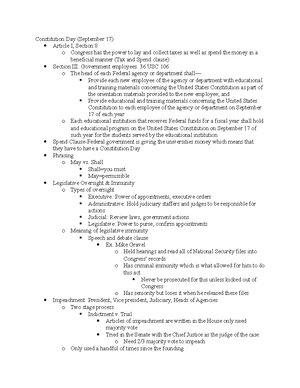 09/28/2018 Class Notes - US Constitution-Article II, Section 1- One ...