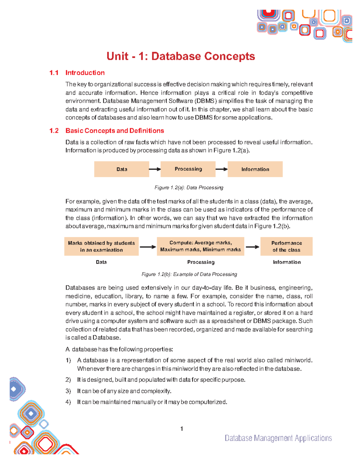 802-Information Technology Class- XII-13-47 - Database Management Applications 1 Unit - 1 ...
