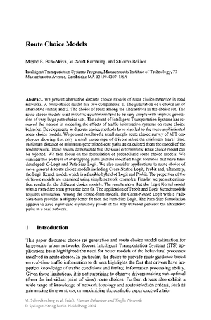 4-step model - Traffic assignment papers - Transportation Planning ...